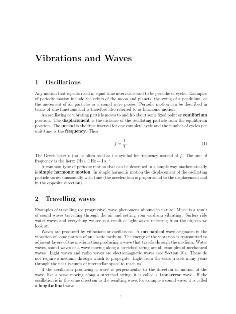 Waves Intro | PDF | Waves | Oscillation