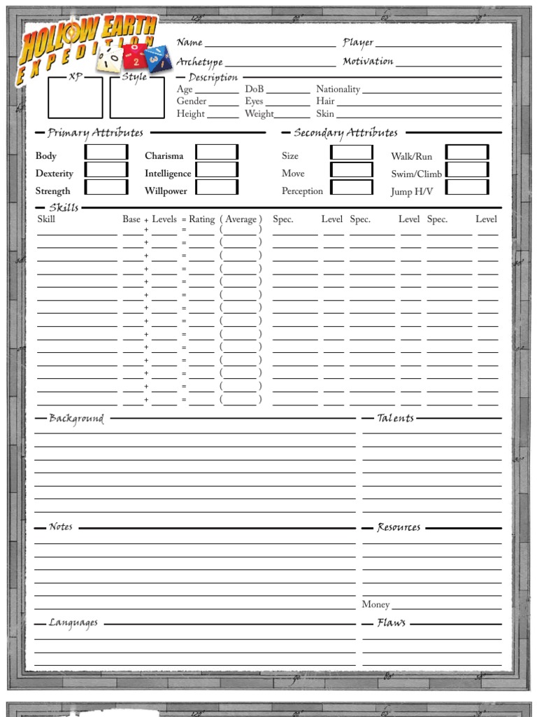 HEX Character Sheet | Ammunition | Military Technology