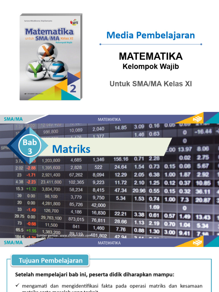 Pembelajaran Matriks untuk SMA Kelas XI | PDF | Metode & Bahan Ajar