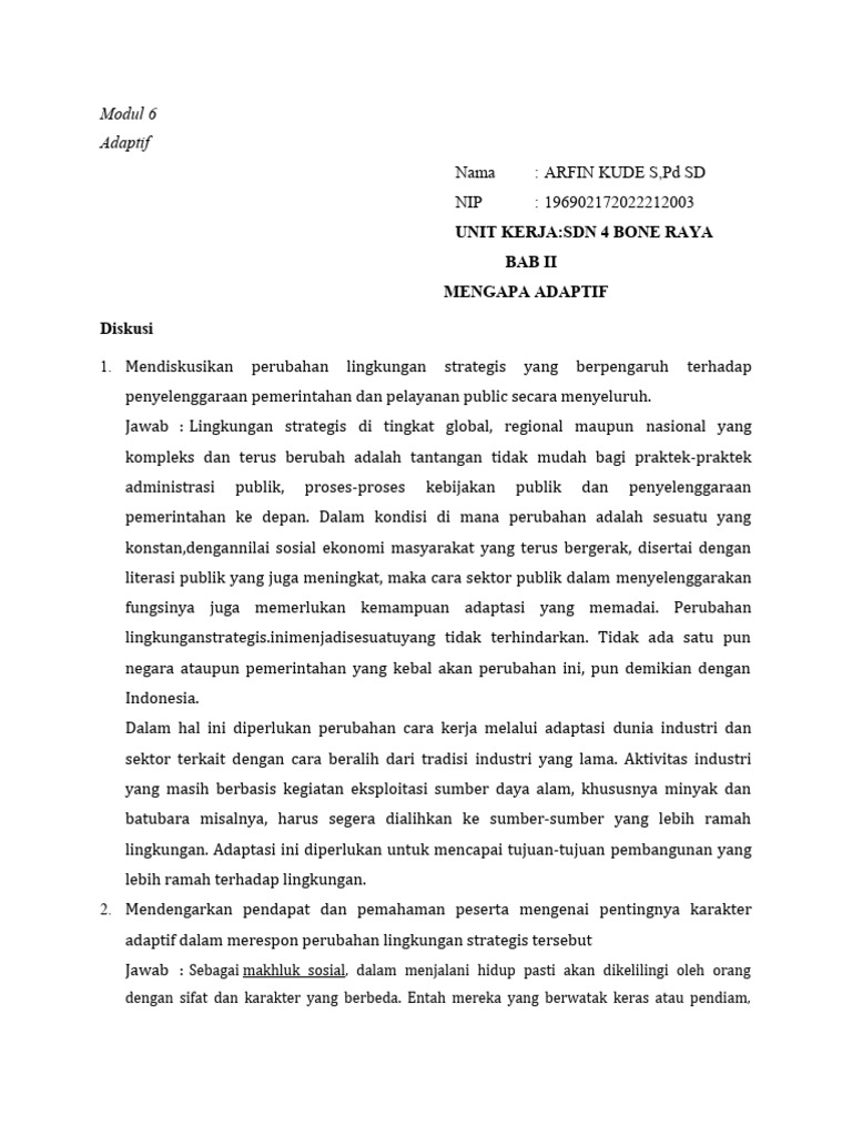 Arfin Kude Tugas Agenda 2 Adaptif | PDF | Karier & Perkembangan | Bisnis