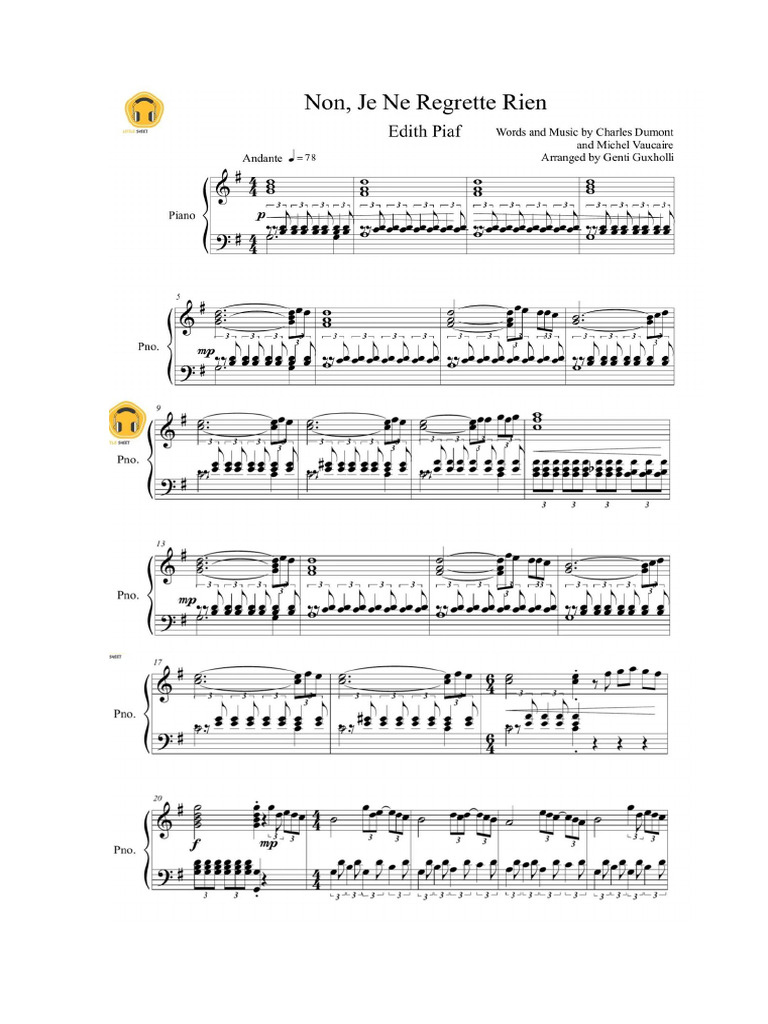 Non Rien de Rien | PDF