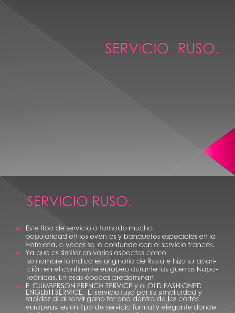 Servicio Ruso 1 | Descargar gratis PDF | Camareros