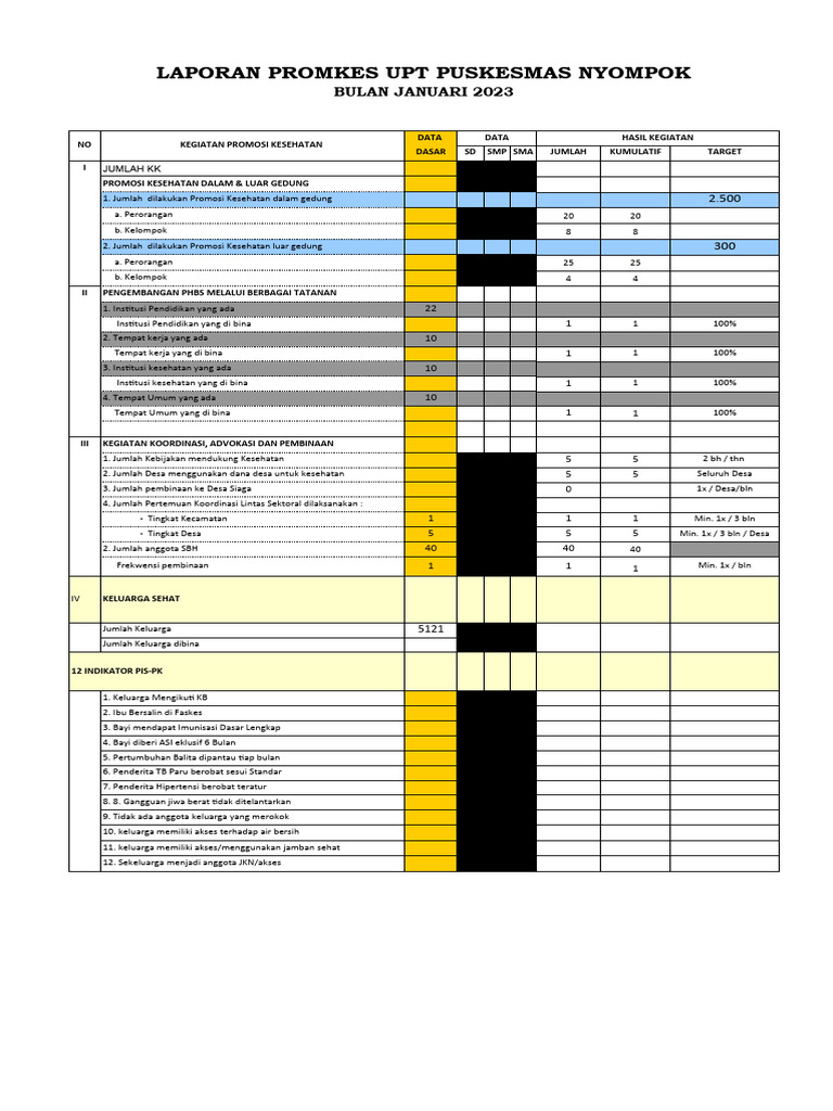 Laporan Promkes Bulanan 2023 | PDF | Pengembangan Diri | Kesehatan Holistik