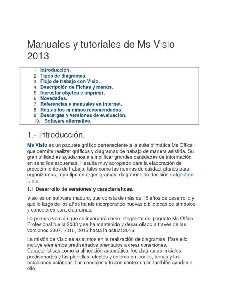 Manuales y Tutoriales de Ms Visio 2013 Índice Tutoriales | PDF | Microsoft Office | Ingeniería ...