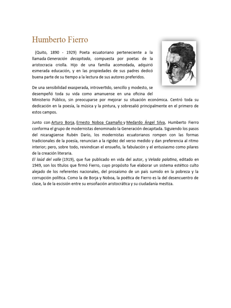 Humberto Fierro: El Laúd Del Valle (1919), Que Fue Publicado en Vida ...