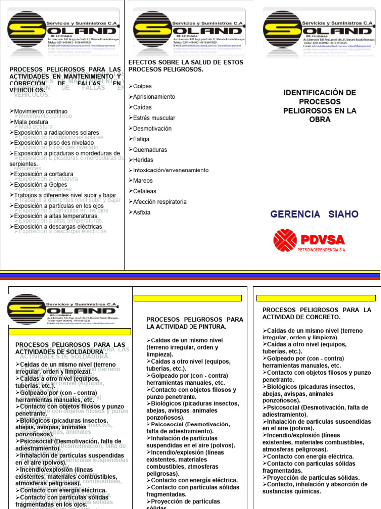 TRIPTICO procesos peligrosos | PDF