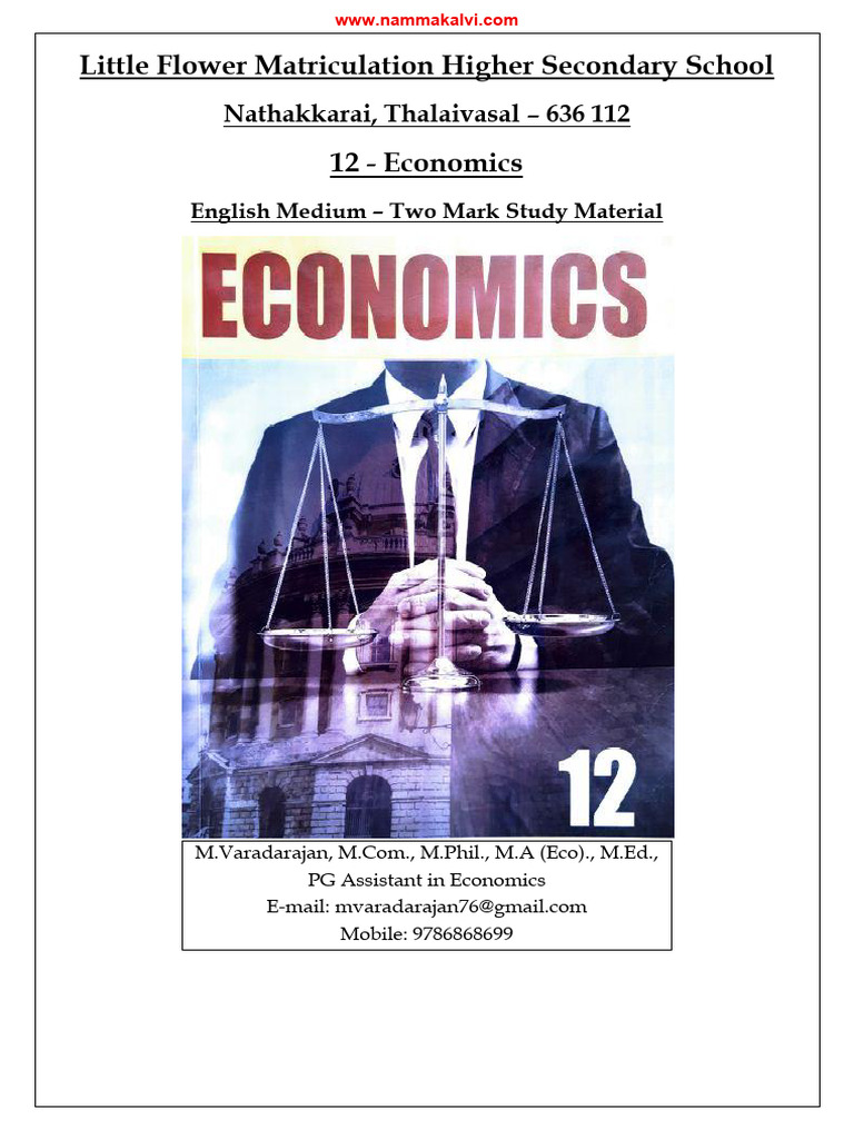 Class 12 Economics Study Material | PDF | Statistics | Measures Of ...