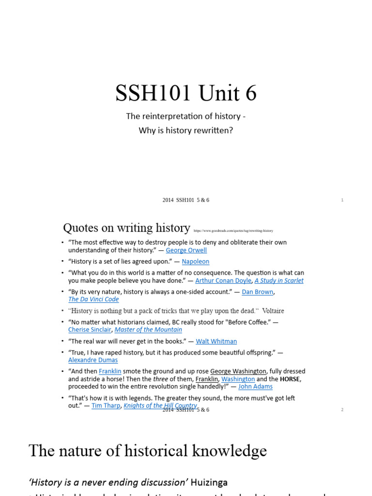 LECT 6 METHODOLOGY The Re-interpretation of History-1 | Download Free PDF | Knowledge