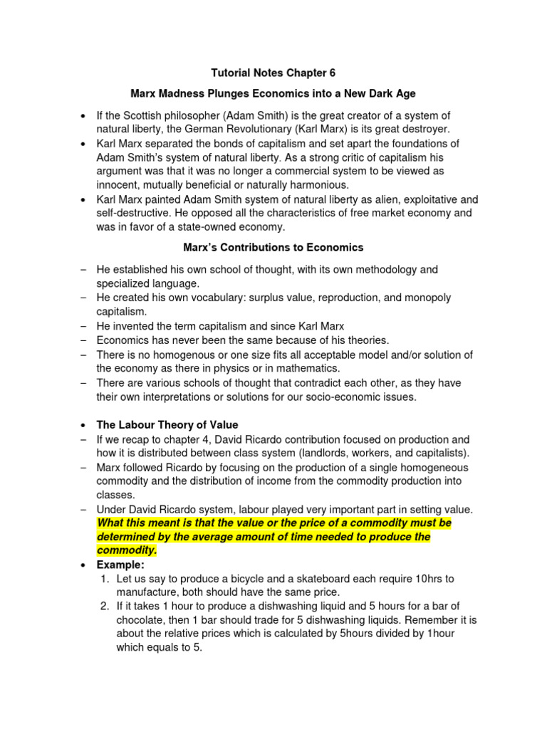 Marx's Economic Theories Explained | PDF | Value (Economics) | Capitalism