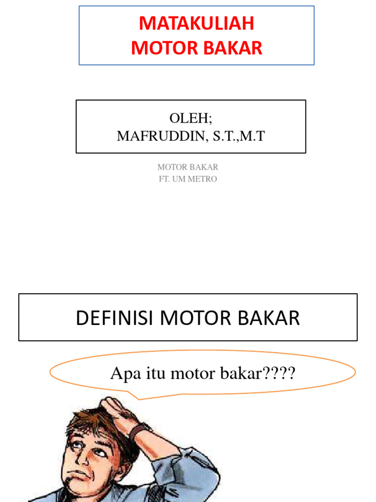 1. Materi Motor Bakar (Klasifikasi Motor Bakar) | PDF