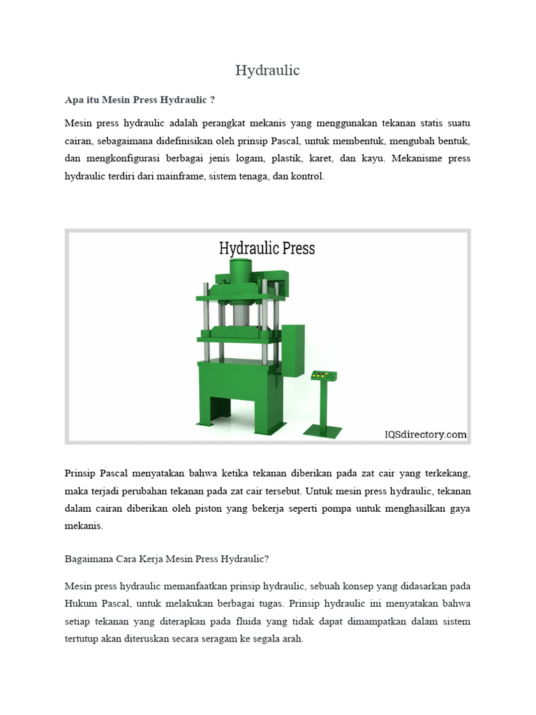 Materi Dasar Hydraulic | PDF