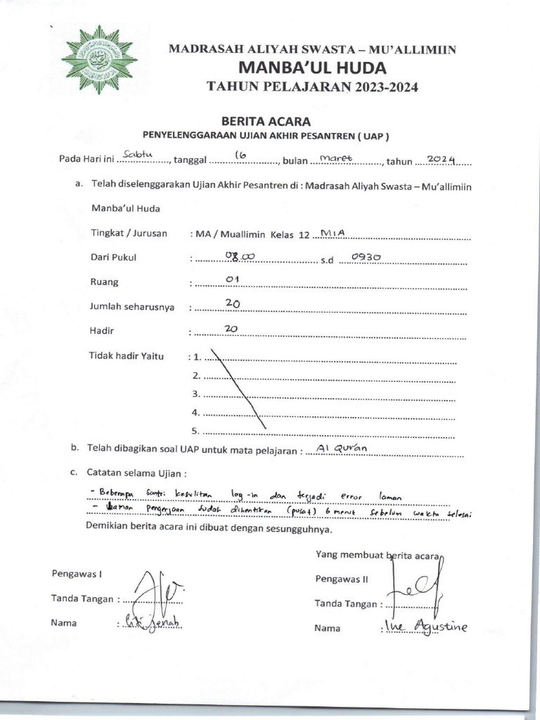 BERITA ACARA & DAFTAR HADIR UAP 2024_compressed | PDF