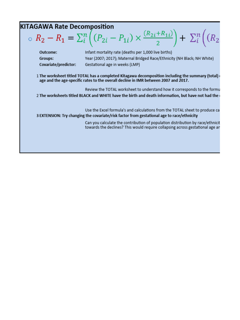 Kitagawa Exercise | Download Free PDF | Infant Mortality | Medical ...