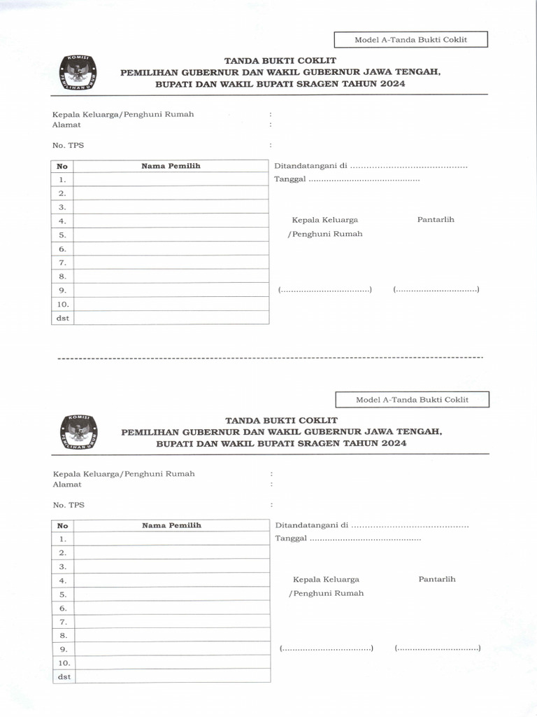 CONTOH Form KPU | PDF