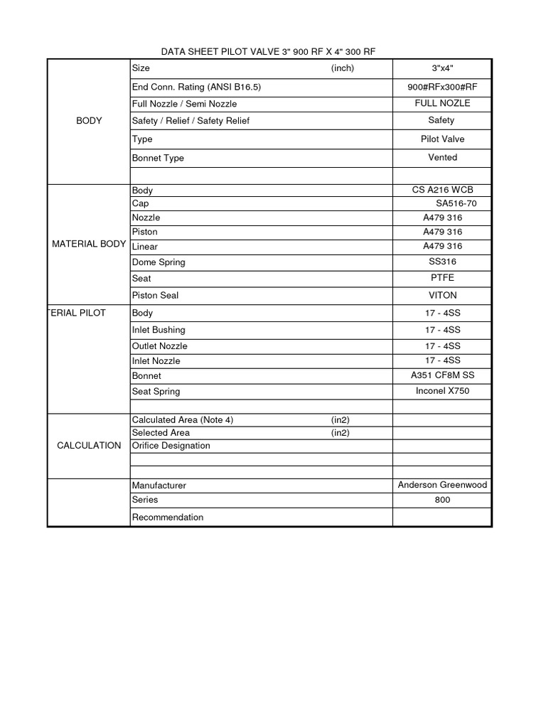 3" 900 RF Pilot Valve Data Sheet | PDF