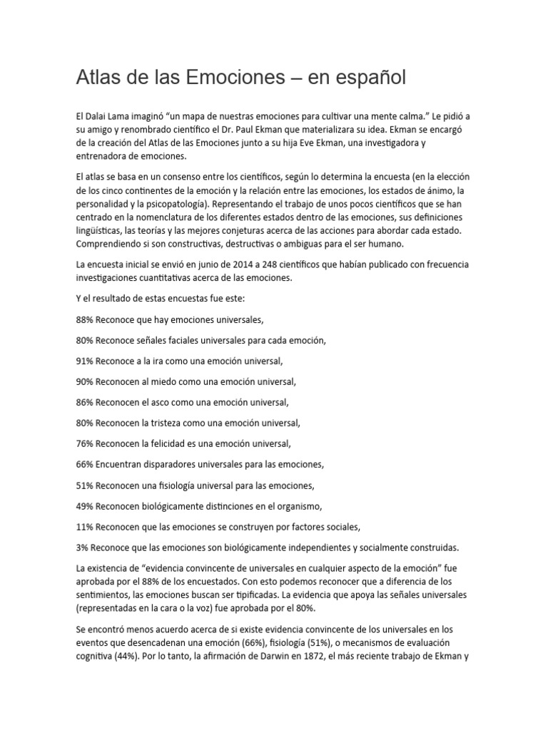 Mapa Mental de las Emociones | PDF | Las emociones | Ciencias del ...