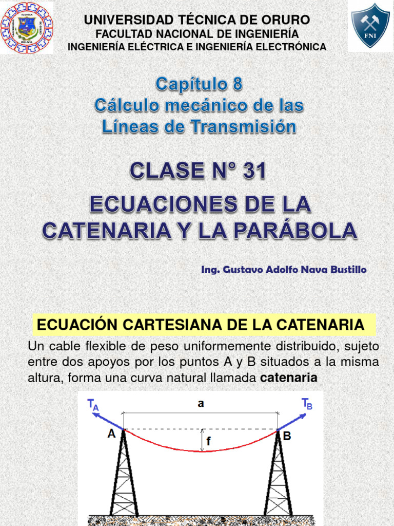 Clase #31 Ecuación de La Catenaria (Cap 8) | PDF