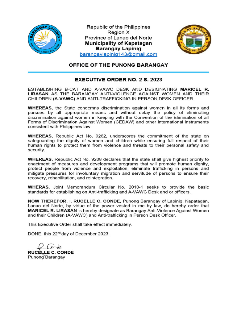 2 Bcat & A-Vawc E.O. No. 2 S. 2022 | PDF | Social Science