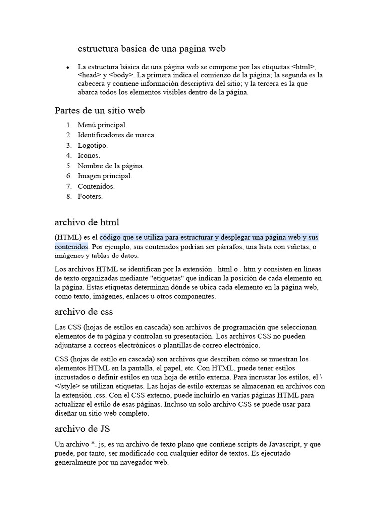 Guía Básica de Estructura Web | PDF | HTML | Script Java