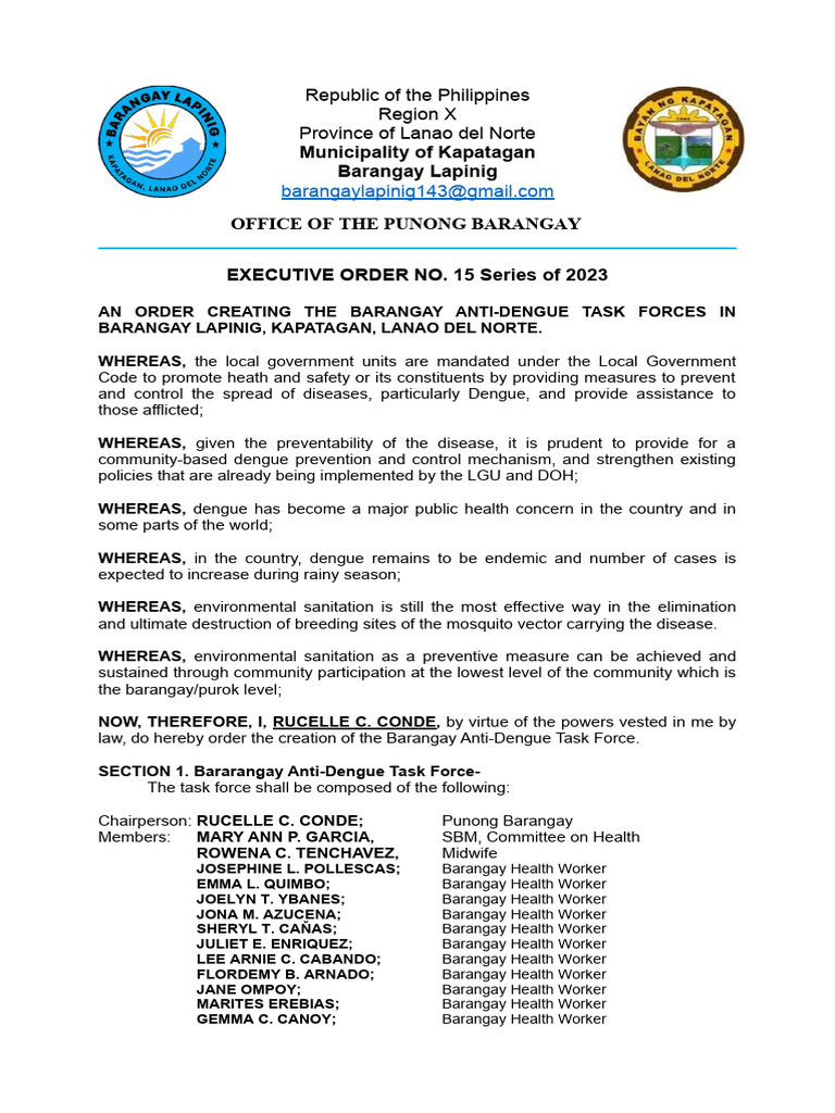 Anti-Dengue Task Force | PDF