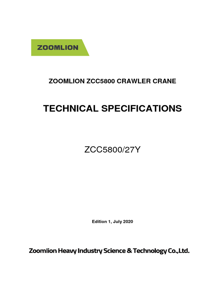 ZL ZCC5800 | PDF | Crane (Machine) | Elevator