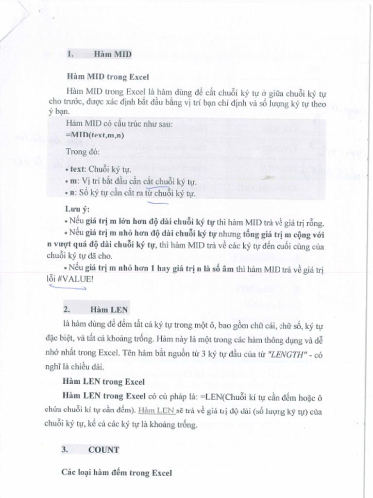 Phím tắt trong word và hàm trong excel | PDF