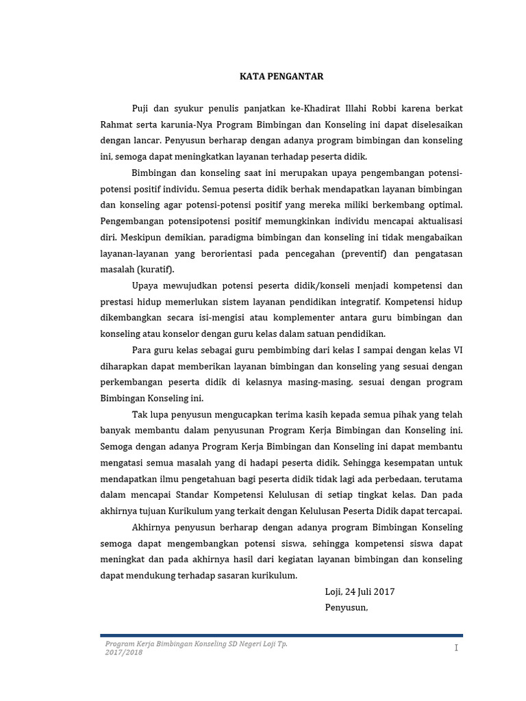 Kata Pengantar Program Bimbingan Konseling | PDF | Karier & Perkembangan