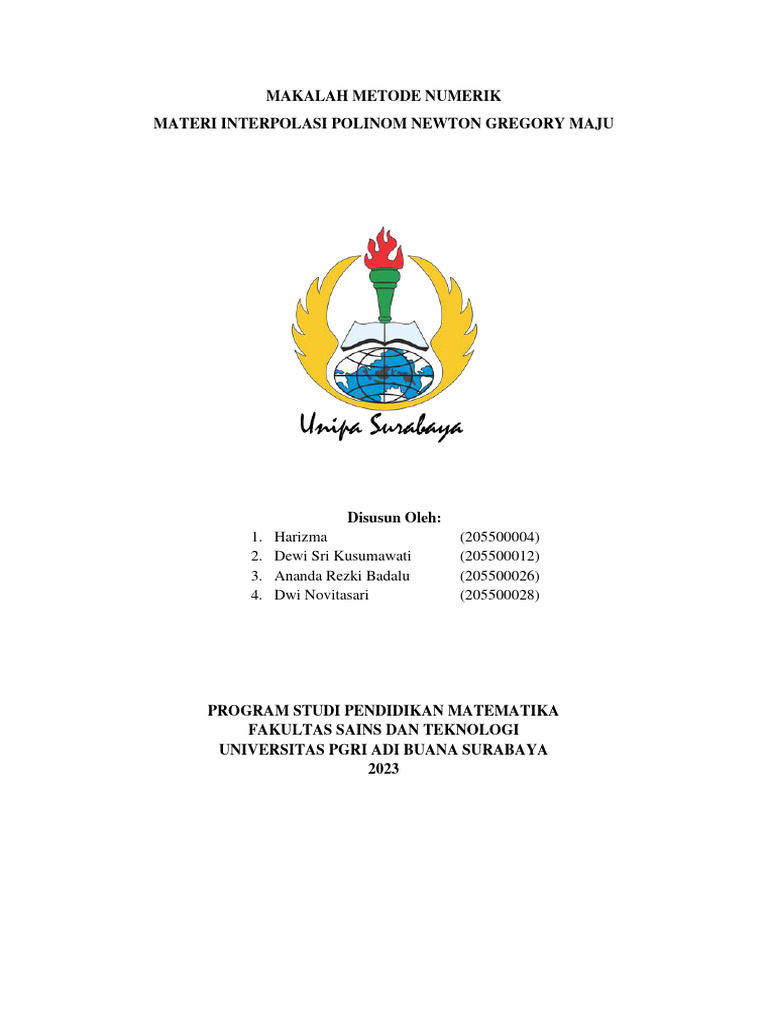 Makalah Polinom Newton Gregory Maju | PDF