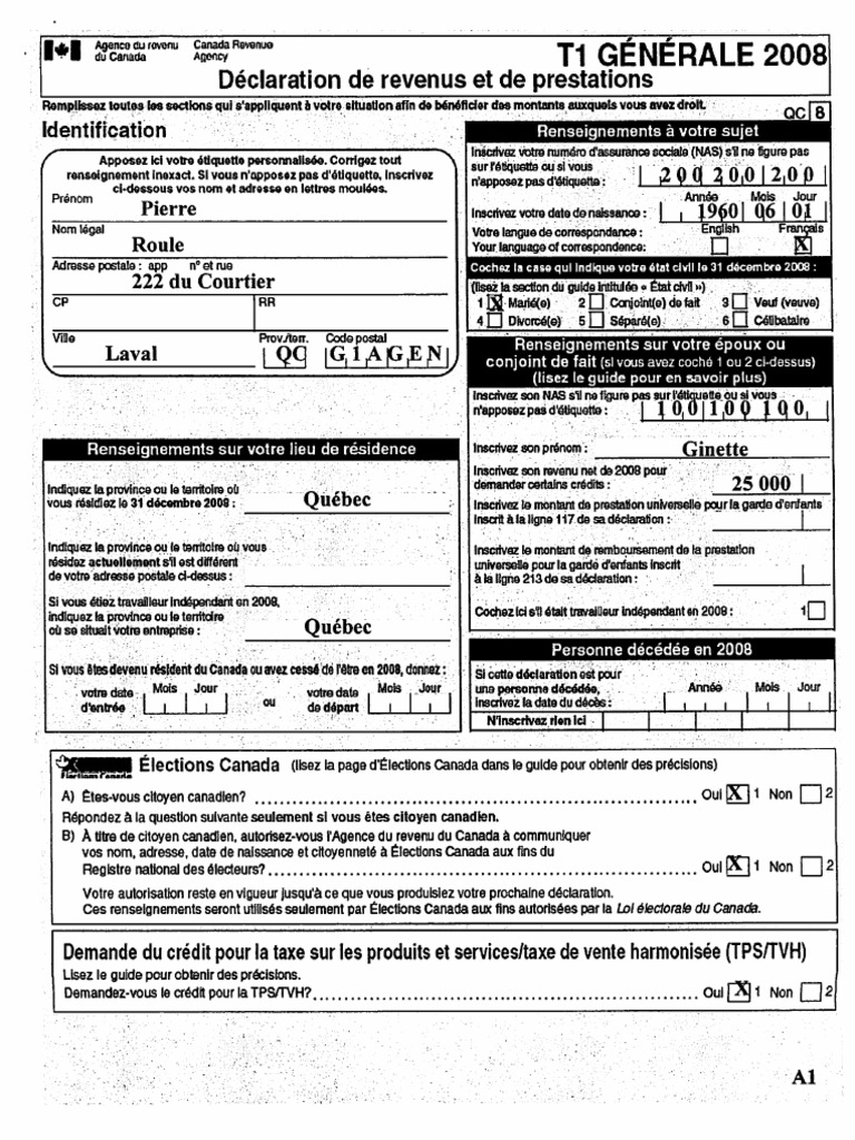 T1 Générale 2008 | PDF