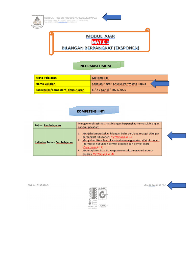 Info Perubahan Di Modul Ajar - 2024 2025 | PDF
