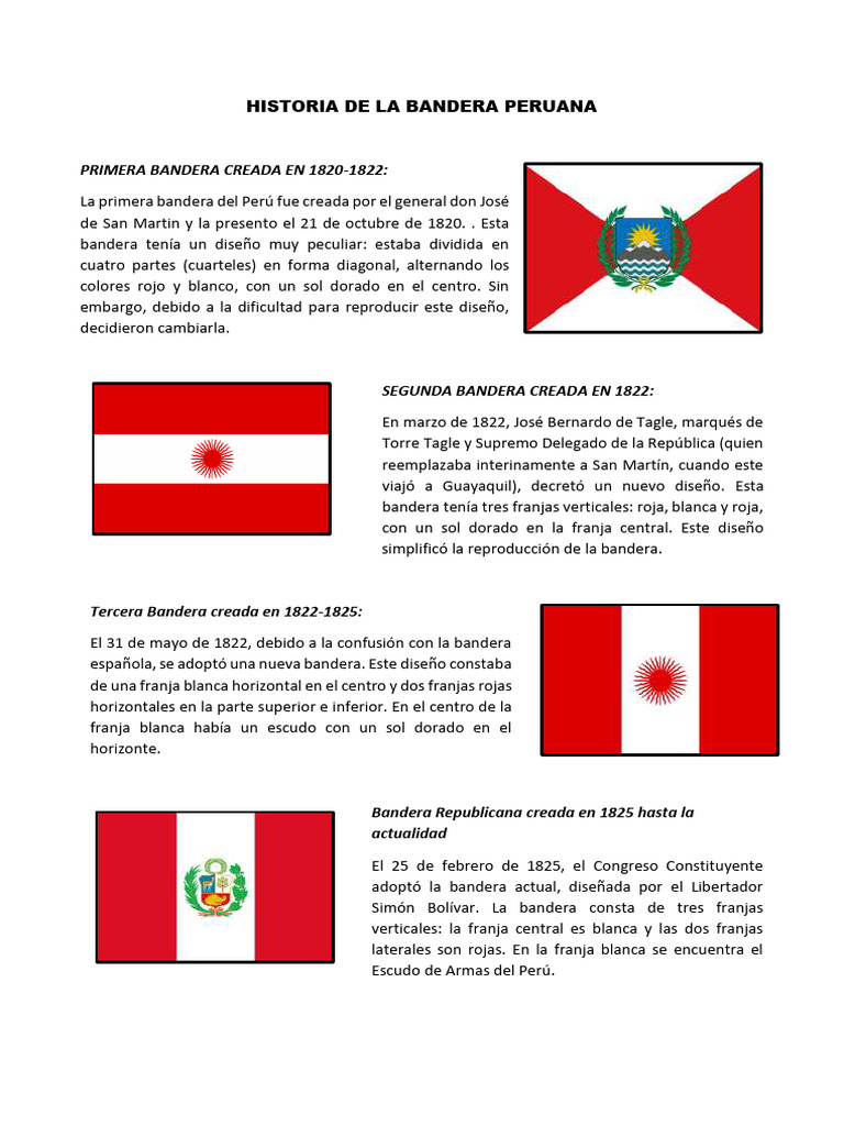 Historia de La Bandera Peruana | PDF | Los símbolos | Perú