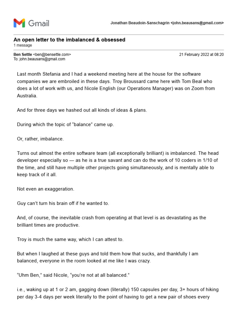 Ben Settle Newsletter | PDF