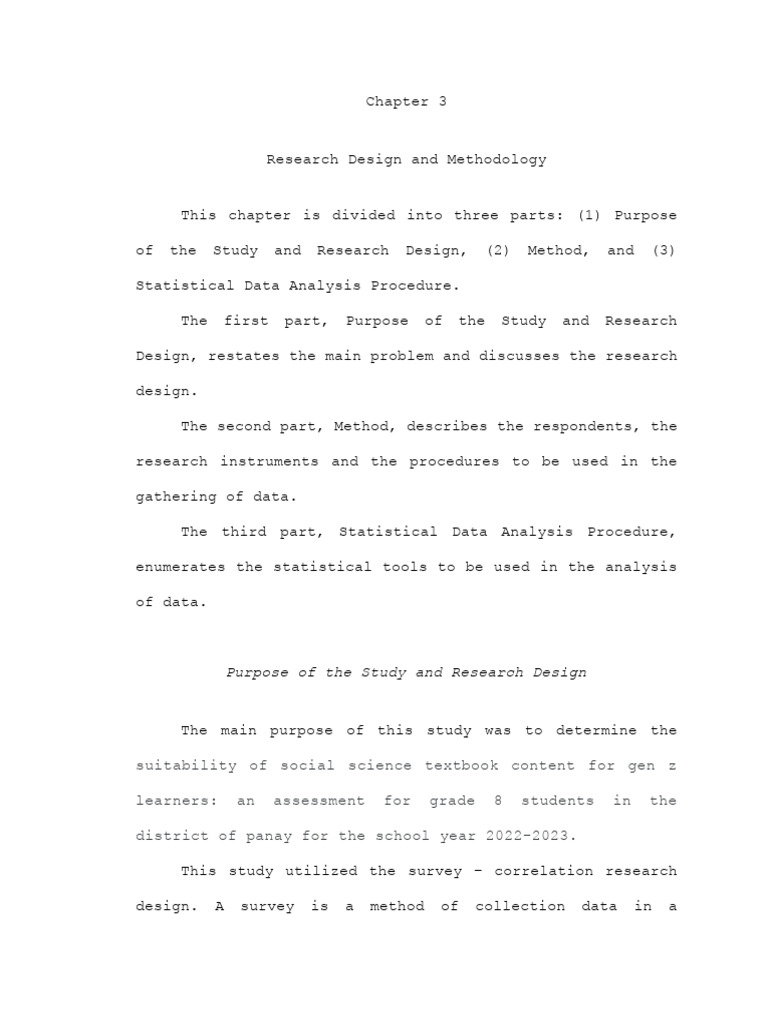 Chapter-3 Research Design and Methodology. | PDF | Survey Methodology ...