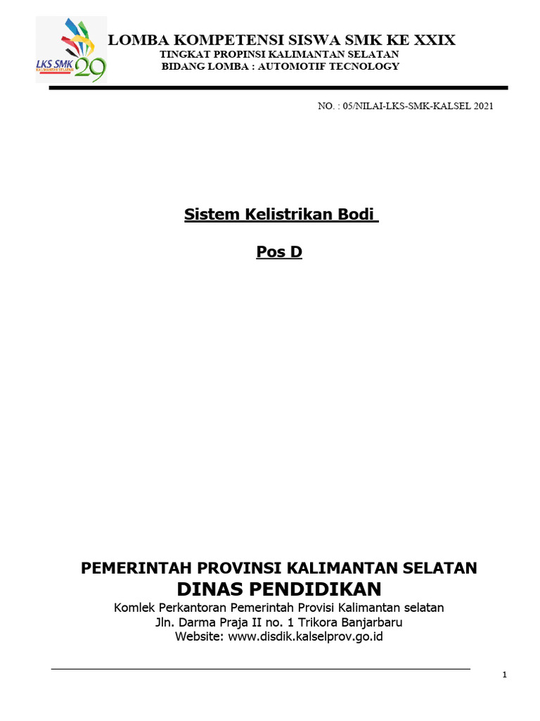 4 LBR PENILAIAN Pos D ELECTRIC BODI SYSTEM | PDF