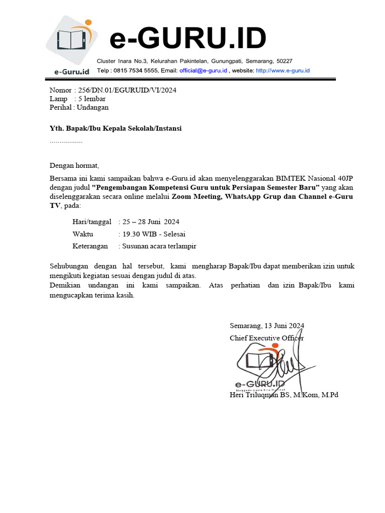 Undangan Peserta | PDF