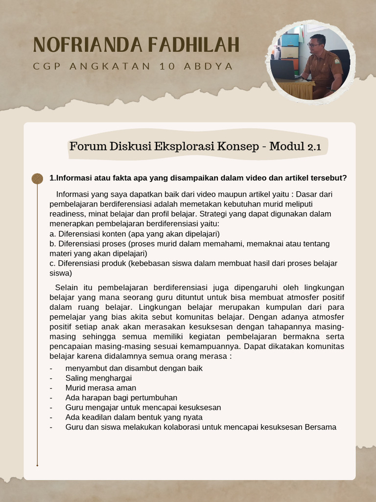 Forum Diskusi Eksplorasi Konsep - Modul 2.1 NF | PDF