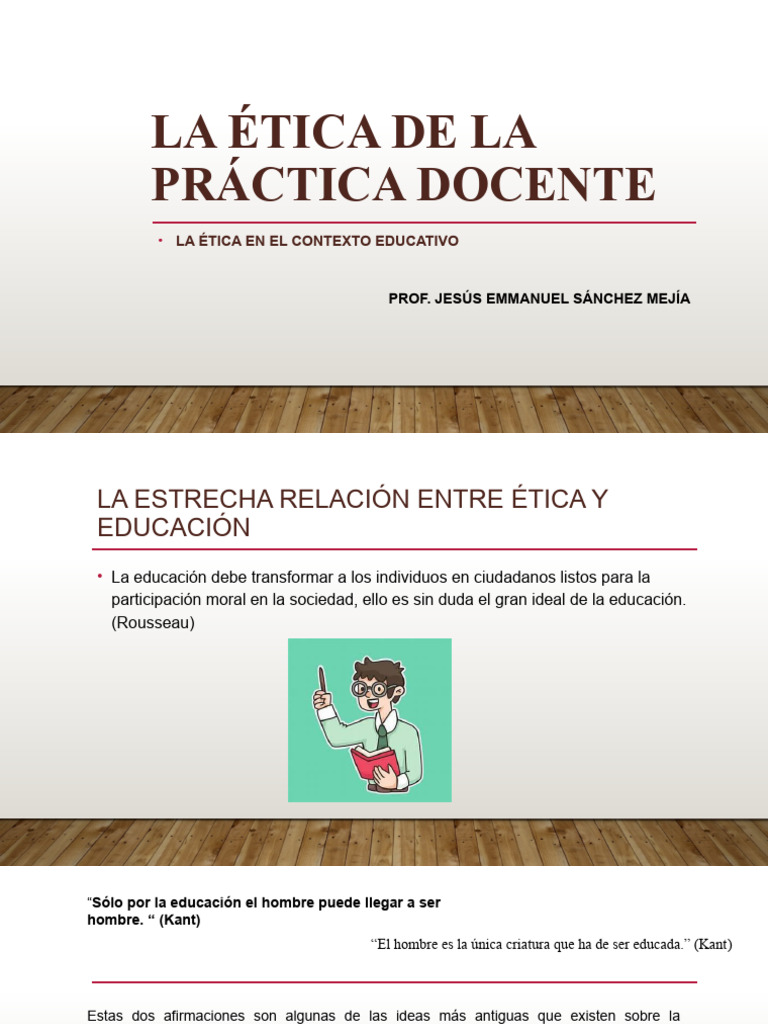 La Etica Del Profesional Docente 1 | PDF | Maestros | Immanuel Kant