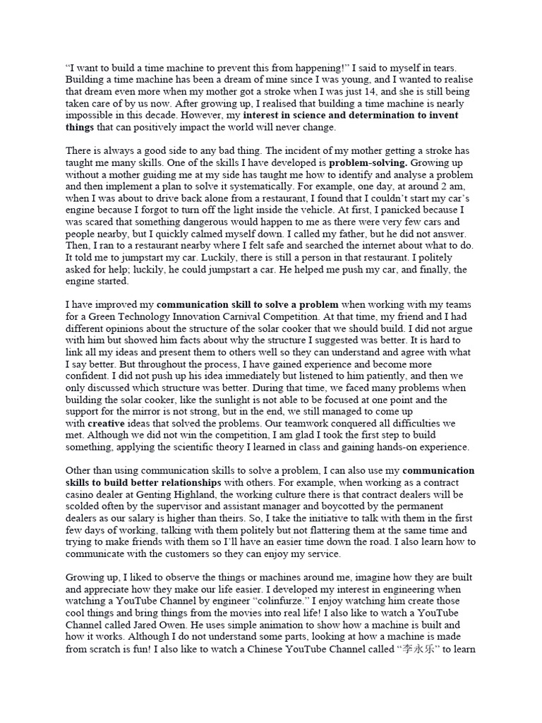 Personal Statement | PDF | Entrepreneurship | Physics