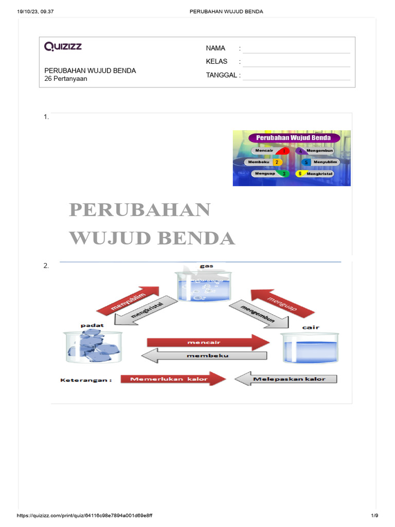 Perubahan Wujud Benda | PDF