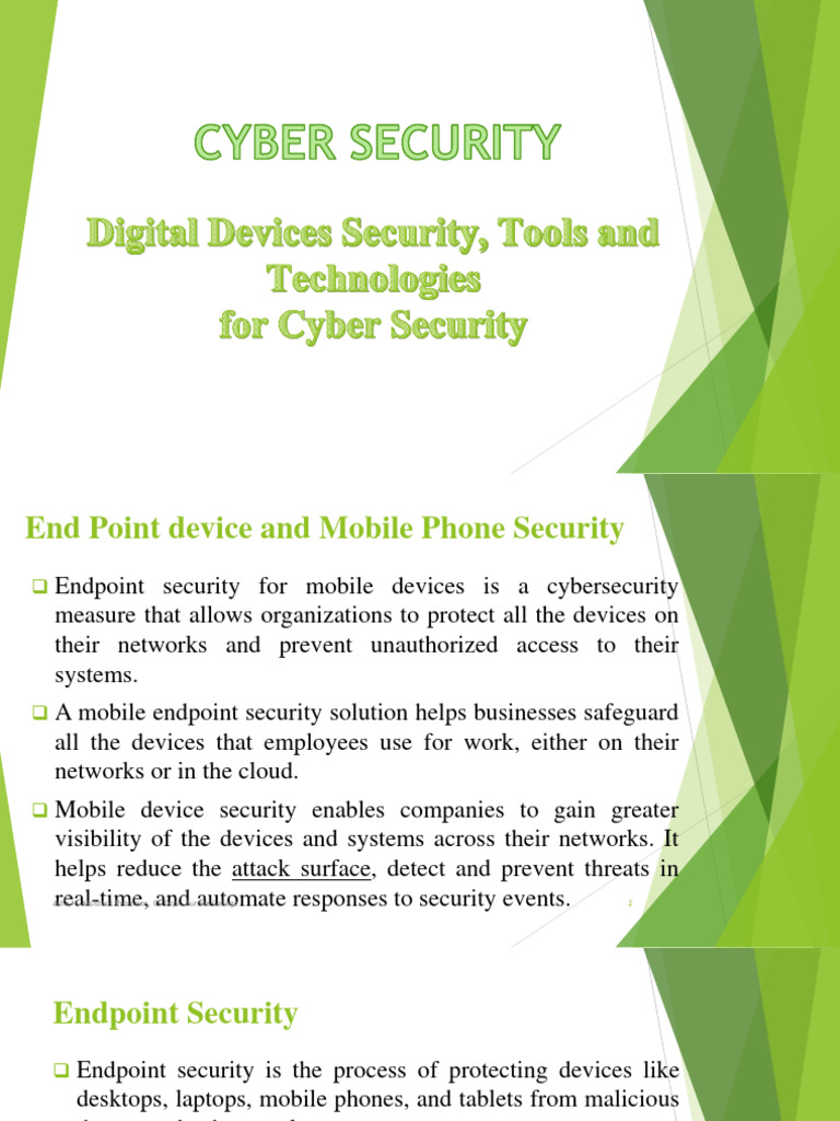 Unit 3 Digital Devices Security Tools And Technologies For Cyber Security Pdf Security