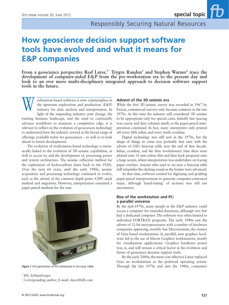 How Geoscience Decisions Support Software Tools H | PDF | Workstation ...