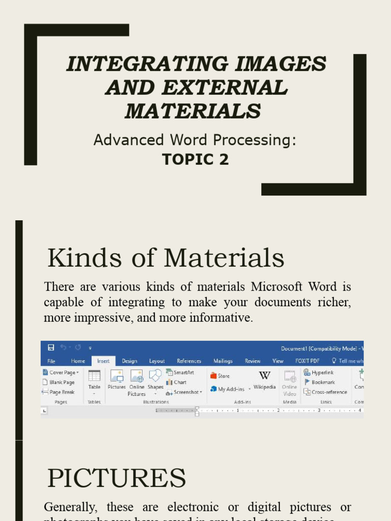 Integrating Images AND EXTERNAL MATERIALS | PDF