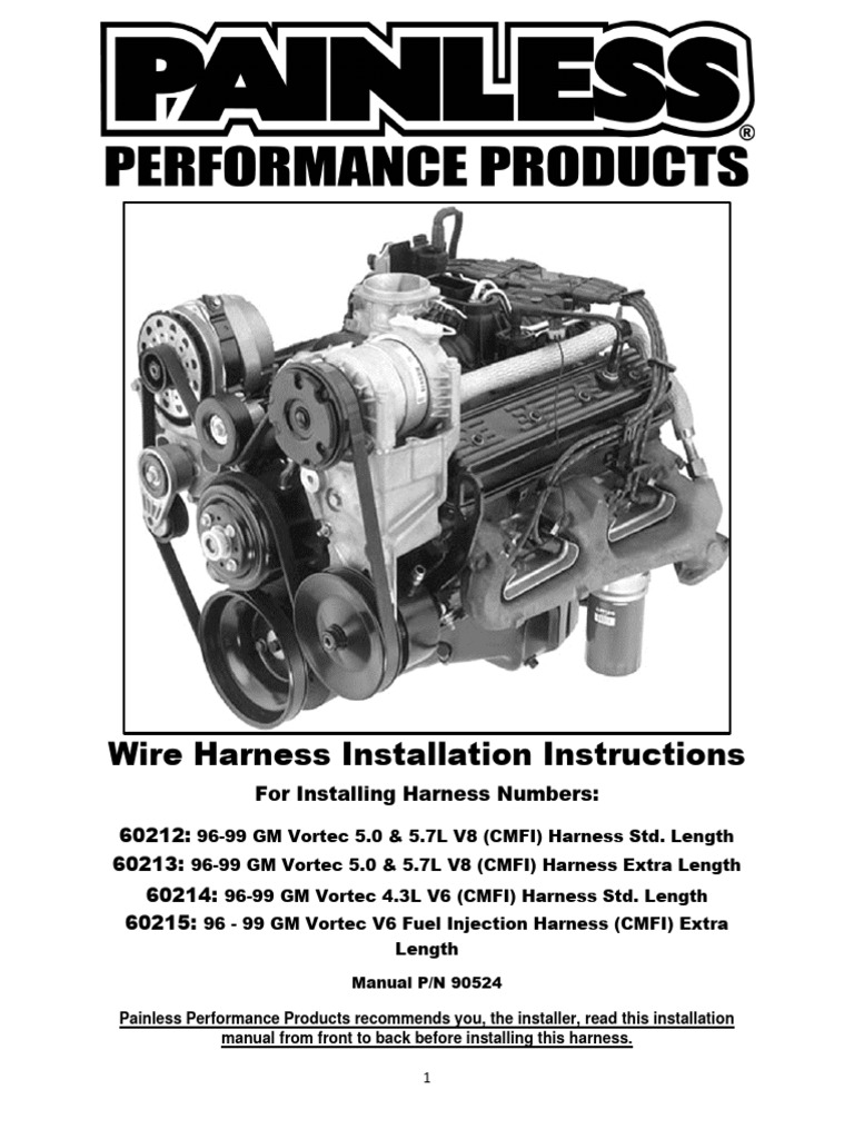 Wire Harness Installation Instructions: For Installing Harness Numbers ...