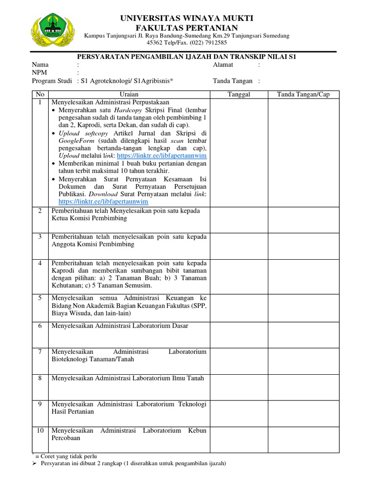 Persyatan Pengambilan Ijazah dan Transkrip Nilai S1 Final | PDF