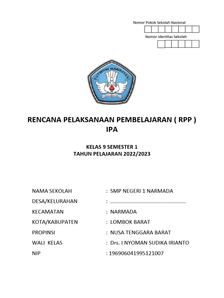 RPP IPA Kelas 9: Sistem Reproduksi | PDF