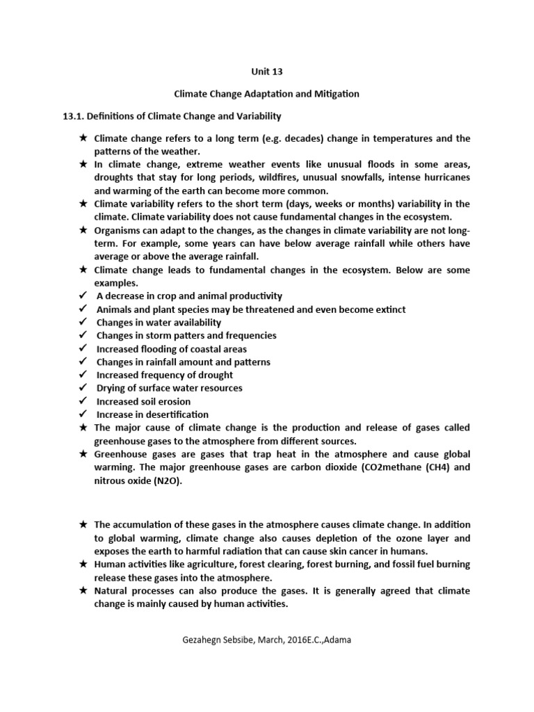 Unit 13-Agri-11 | PDF | Climate Change | Agriculture