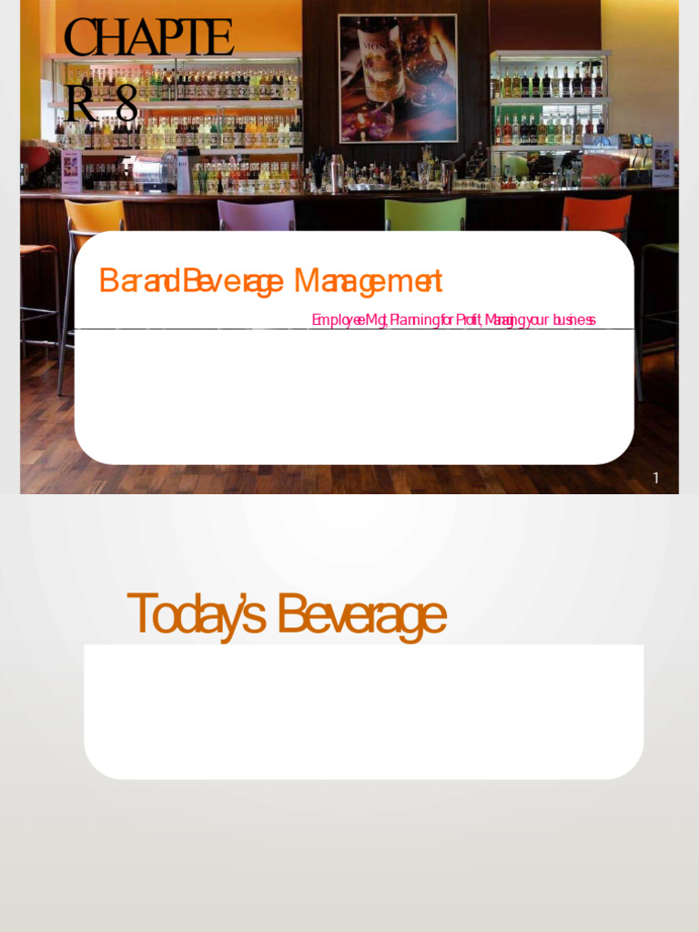 Chapter8 Bar and Beverage Management | PDF | Bar (Establishment) | Waiting Staff