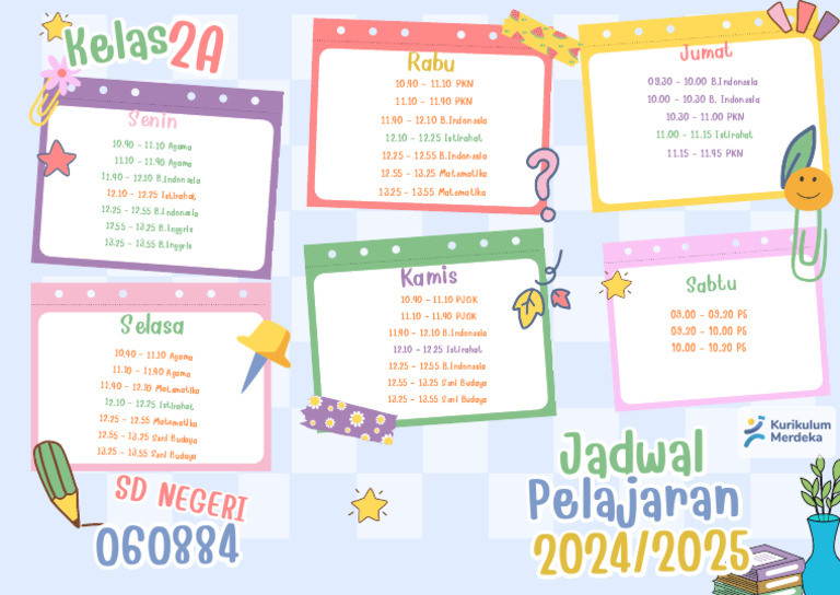 Dokumen A4 Jadwal Pelajaran Kelas Bergaya Ceria Berwarna Biru Warna ... Dokumen A4 Jadwal Pelajaran Kelas Bergaya Ceria Berwarna Biru Warna ...