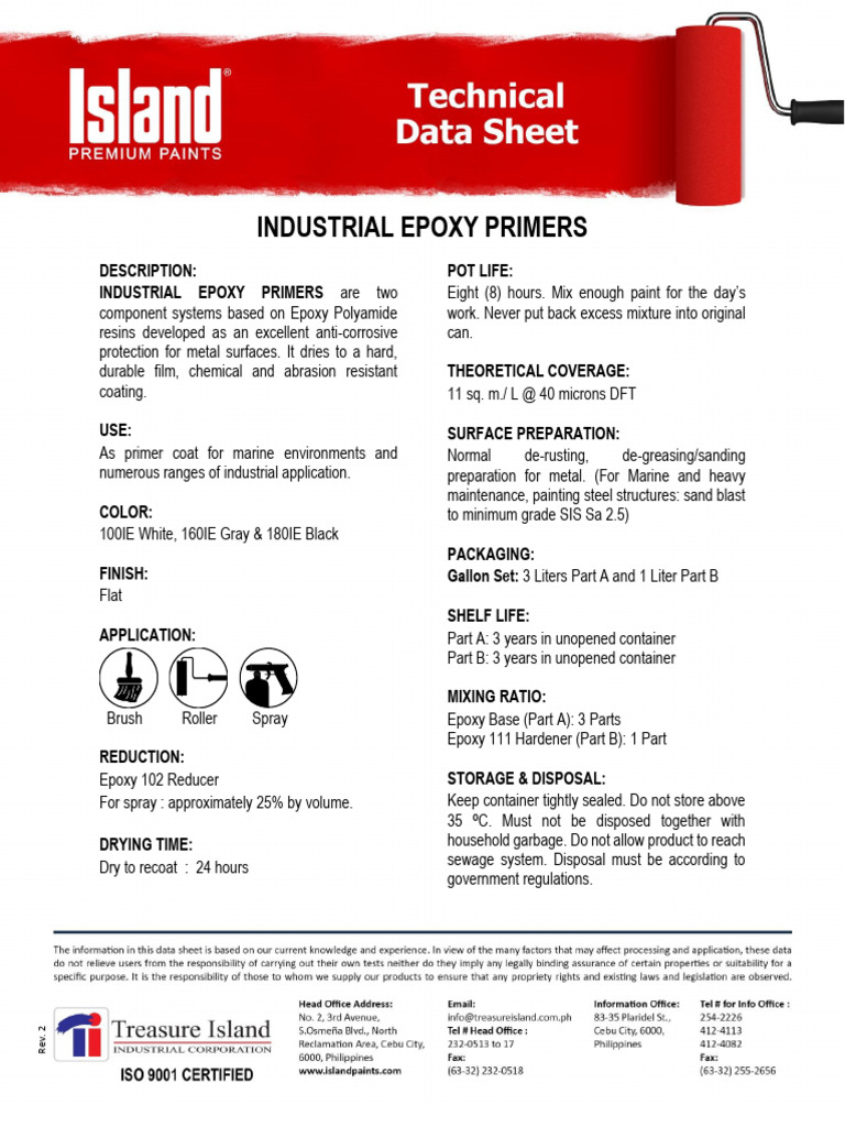INDUSTRIAL-EPOXY-PRIMERS TDS Rev2 | PDF | Epoxy | Paint