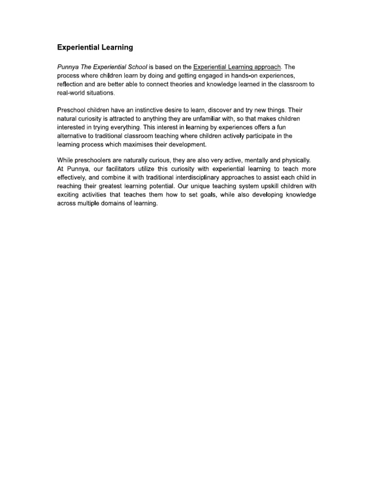 Experiential Learning | PDF